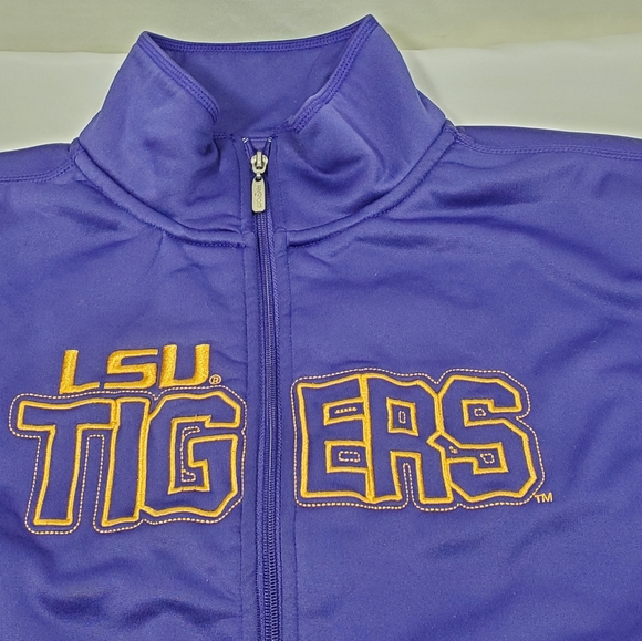 Jansport | Tops | Womens Xl Lsu Tigers Zip Front Sweatshirt Logo Purple ...